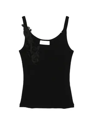 Ermanno Scervino Embroidered Ribbed Knit Tank Top