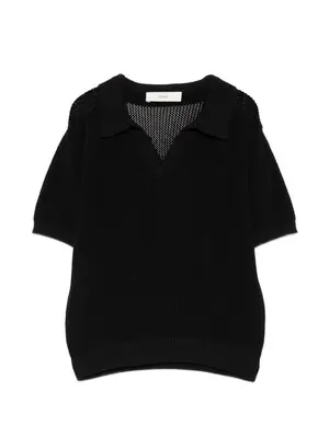 DUNST Knit Polo Shirt - Black