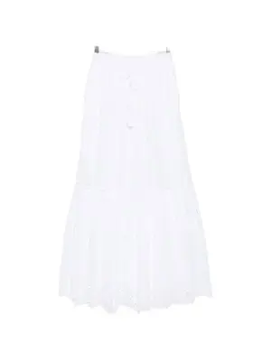 Ermanno Scervino Cotton Maxi Skirt With Eyelet Detailing