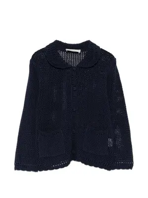 DUNST Linen And Cotton Blend Cardigan - Blue