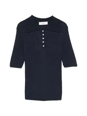 DUNST Ribbed Knit Polo Shirt