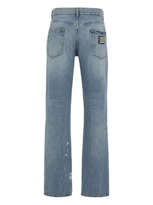 Dolce & Gabbana Straight Fit Jeans With Distressed Effect