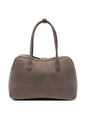 Emporio Armani Embossed Logo Leather Shoulder Bag