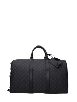 Gucci Medium Gg Patterned Duffel Bag - Black