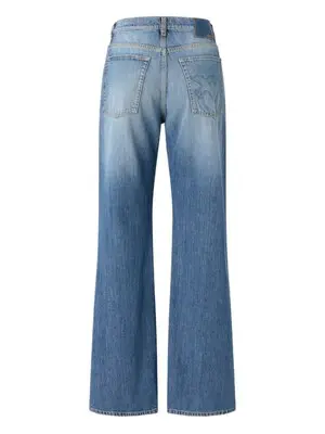 Pinko Wide Leg Jeans With Fades