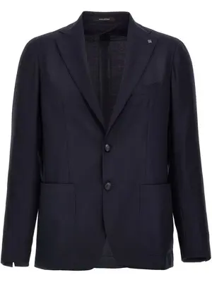 Tagliatore Single-breasted Wool Blazer - Blue