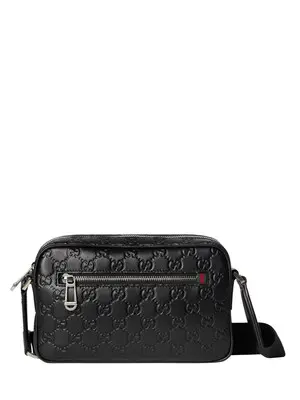 Gucci Small Gg Emblem Shoulder Bag - Black