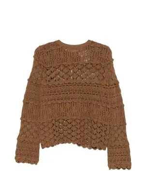 SEMICOUTURE Zilla Cotton Cardigan With Crochet Knit And Scalloped Trim