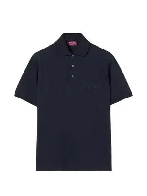 Gucci Embroidered Pique Polo Shirt