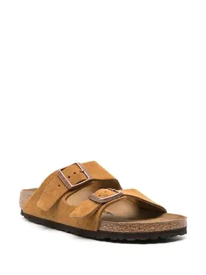 BIRKENSTOCK Arizona Suede Leather Sandals - Brown