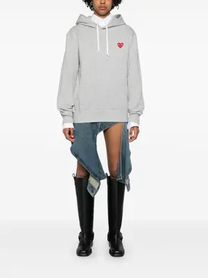 Play Comme Des Garcon Cotton Hoodie With Logo Detail