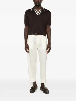 PAOLO PECORA Polo Shirt With Contrasting Collar
