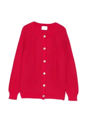 BEYOU Cotton And Cashmere Cardigan - Red