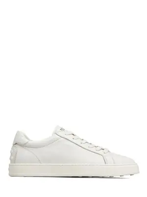 TOD'S Leather Sneakers With Logo Tongue And Stud Detail - White