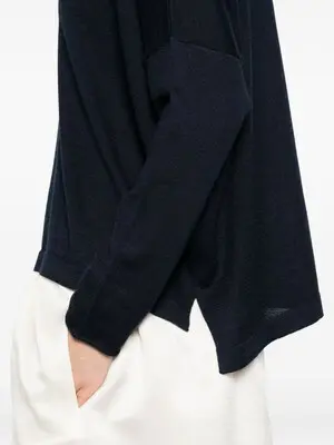 BEYOU Cashmere And Silk V-neck Sweater With Asymmetric Hem