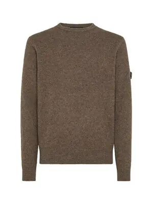 Peuterey Long-sleeved Crewneck Sweater With Logo - Grey
