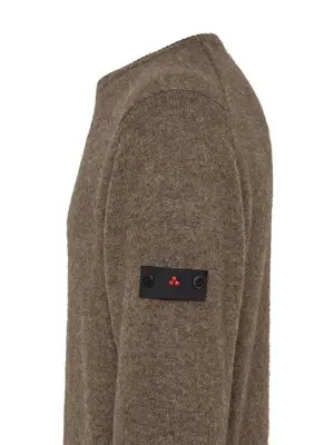 Peuterey Long-sleeved Crewneck Sweater With Logo - Grey