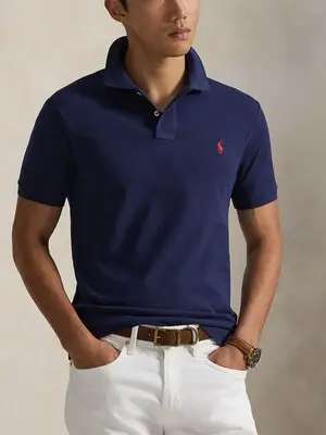 Polo Ralph Lauren Slim Fit Mesh Polo - Blue