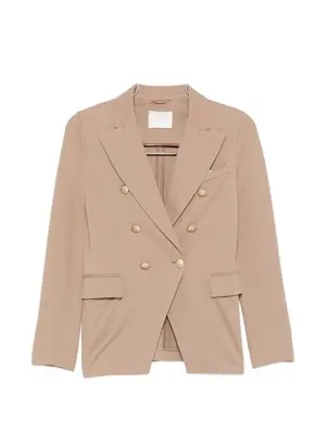 CIRCOLO 1901 Double-breasted Textured Jacket - Brown