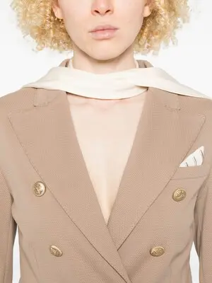 CIRCOLO 1901 Double-breasted Textured Jacket - Brown