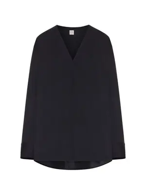 TOTEME V-neck Blouse With Cuffed Long Sleeves