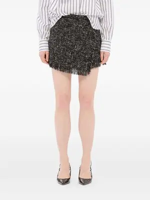 MSGM Tweed Fringe Skirt