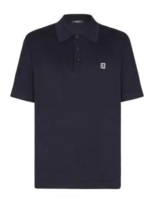 Balmain Silk Polo Shirt - Blue