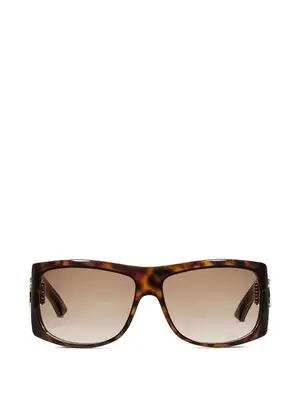 Gucci Rectangular Sunglasses With Tortoiseshell Effect