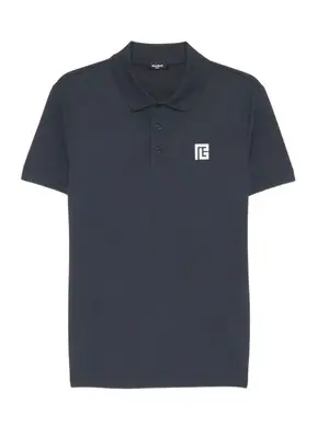 Balmain Cotton Polo Shirt - Blue