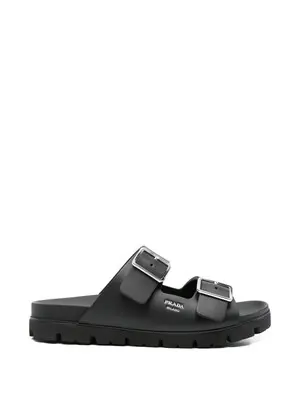 Prada Flat Sandals With Buckle Detail