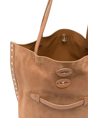 ZANELLATO A'spasso Medium Leather Handbag With Studded Trim