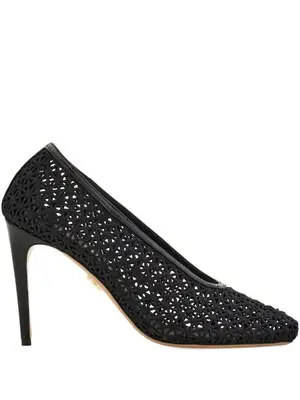 FERRAGAMO Macramé Stiletto Pumps - Black