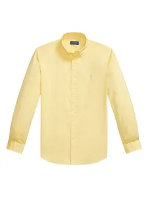 Polo Ralph Lauren Cotton Button-up Shirt With Logo Embroidery - Yellow