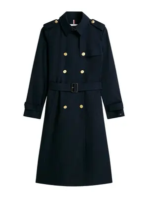 Tommy Hilfiger Slim Fit Trench Coat With Button Detailing