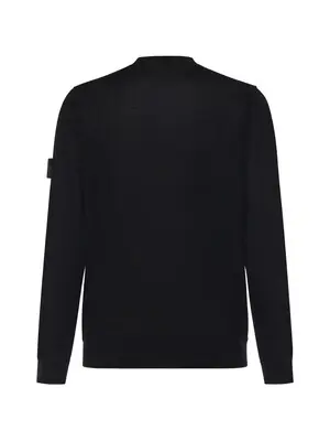 Stone Island Cotton Crew Neck Sweater - Black