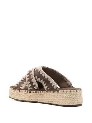 Mou Jute Platform Sandals With Buckle Fastening
