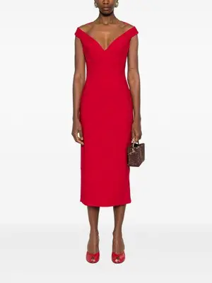 Solace London Monica Midi Dress - Red