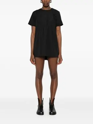 Sacai Cotton Mini Dress With Pleated Back
