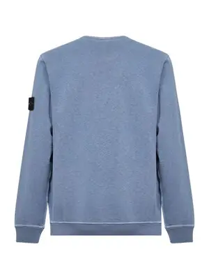 Stone Island Crew Neck Sweater With Logo - Blue