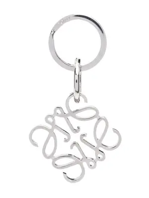 Loewe Anagram Logo Plaque Keyring - Silver