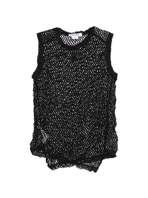 Comme Des Garçons Net Round Neck Sleeveless Top