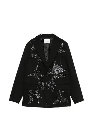 HIPPY REALISTI Cotton Single-breasted Blazer With Floral Print