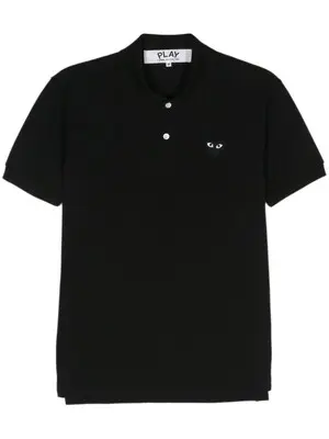 Play Comme Des Garcon Cotton Polo Shirt - Black
