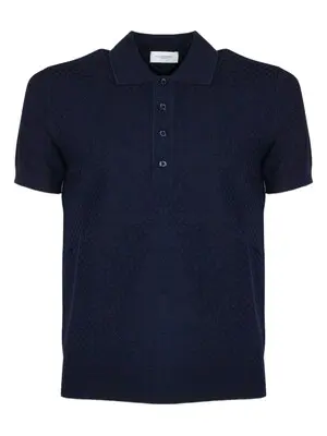 PAOLO PECORA Knitted Polo Shirt - Blue