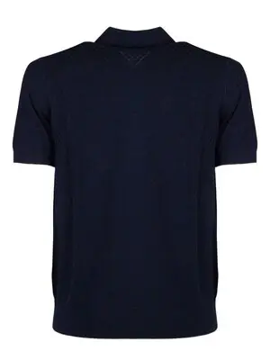 PAOLO PECORA Knitted Polo Shirt - Blue
