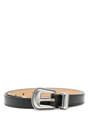 Polo Ralph Lauren Leather Belt With Silver Buckle - Black