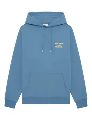 Drole De Monsieur Slogan Hoodie - Blue