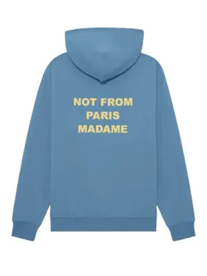 Drole De Monsieur Slogan Hoodie - Blue