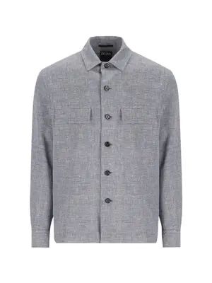 Zegna Linen, Wool, And Silk Shirt