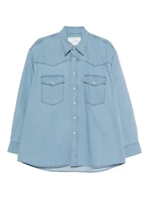 Studio Nicholson Denim Shirt With Contrast Stitching